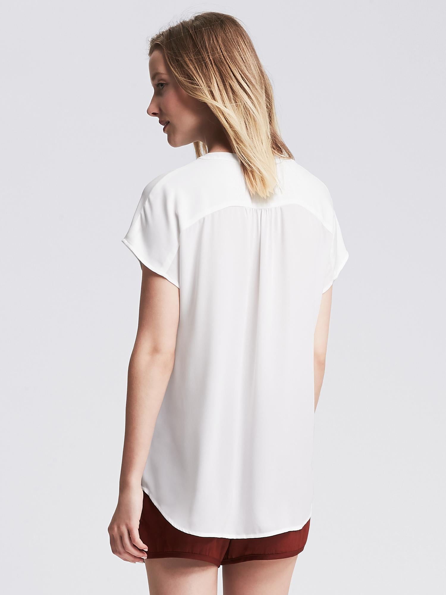 V-Neck Popover Blouse | Banana Republic