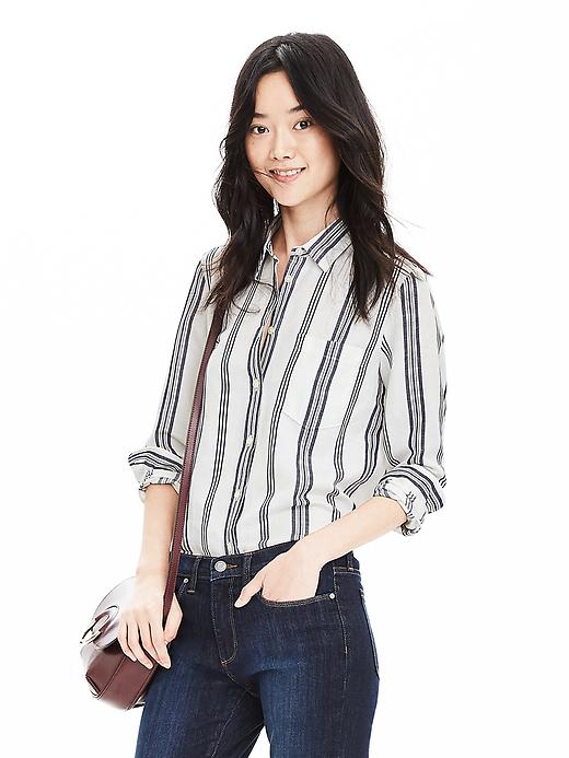 Dillon-Fit Striped Linen/Cotton Shirt | Banana Republic