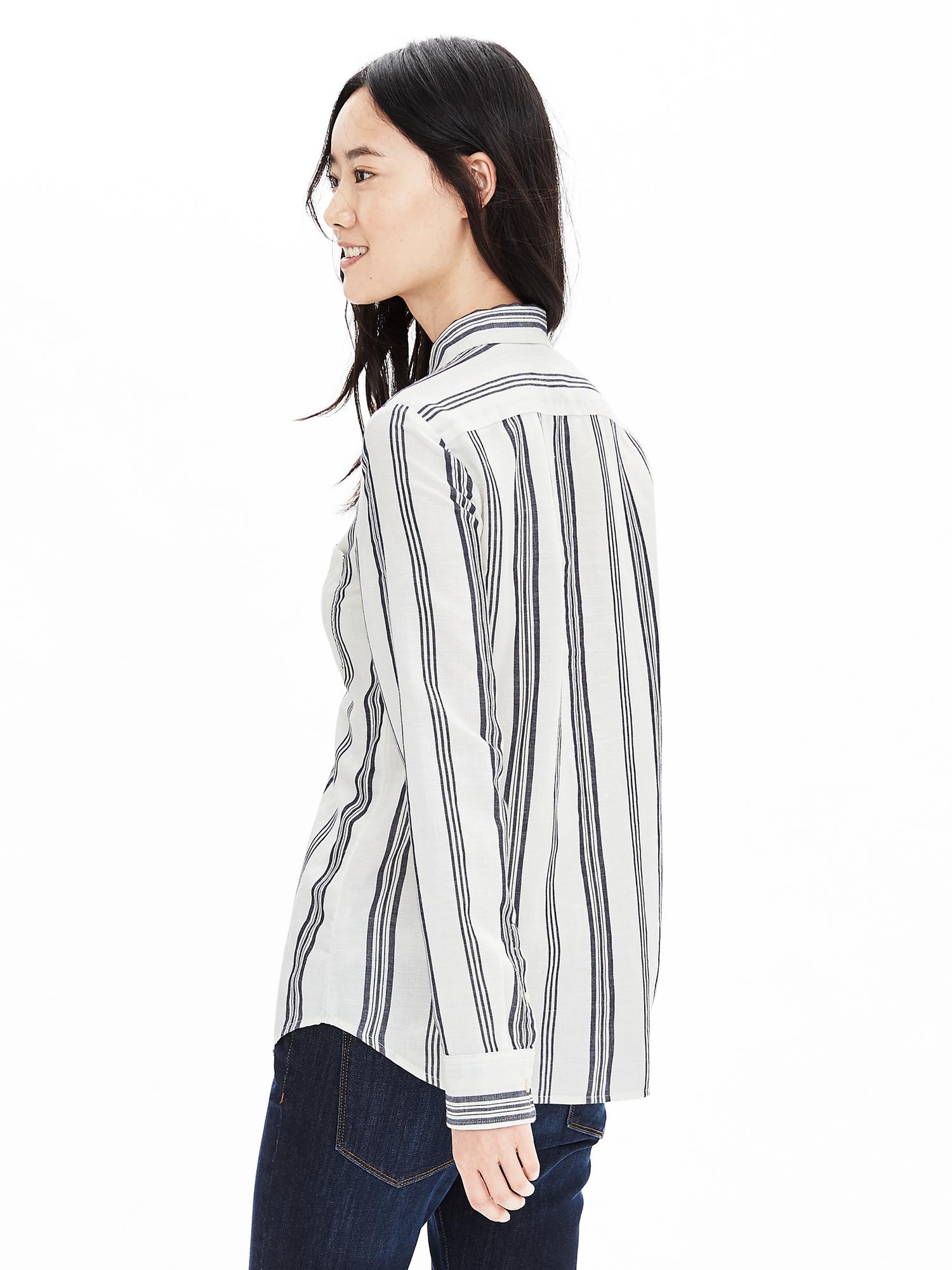 Dillon-Fit Striped Linen/Cotton Shirt | Banana Republic