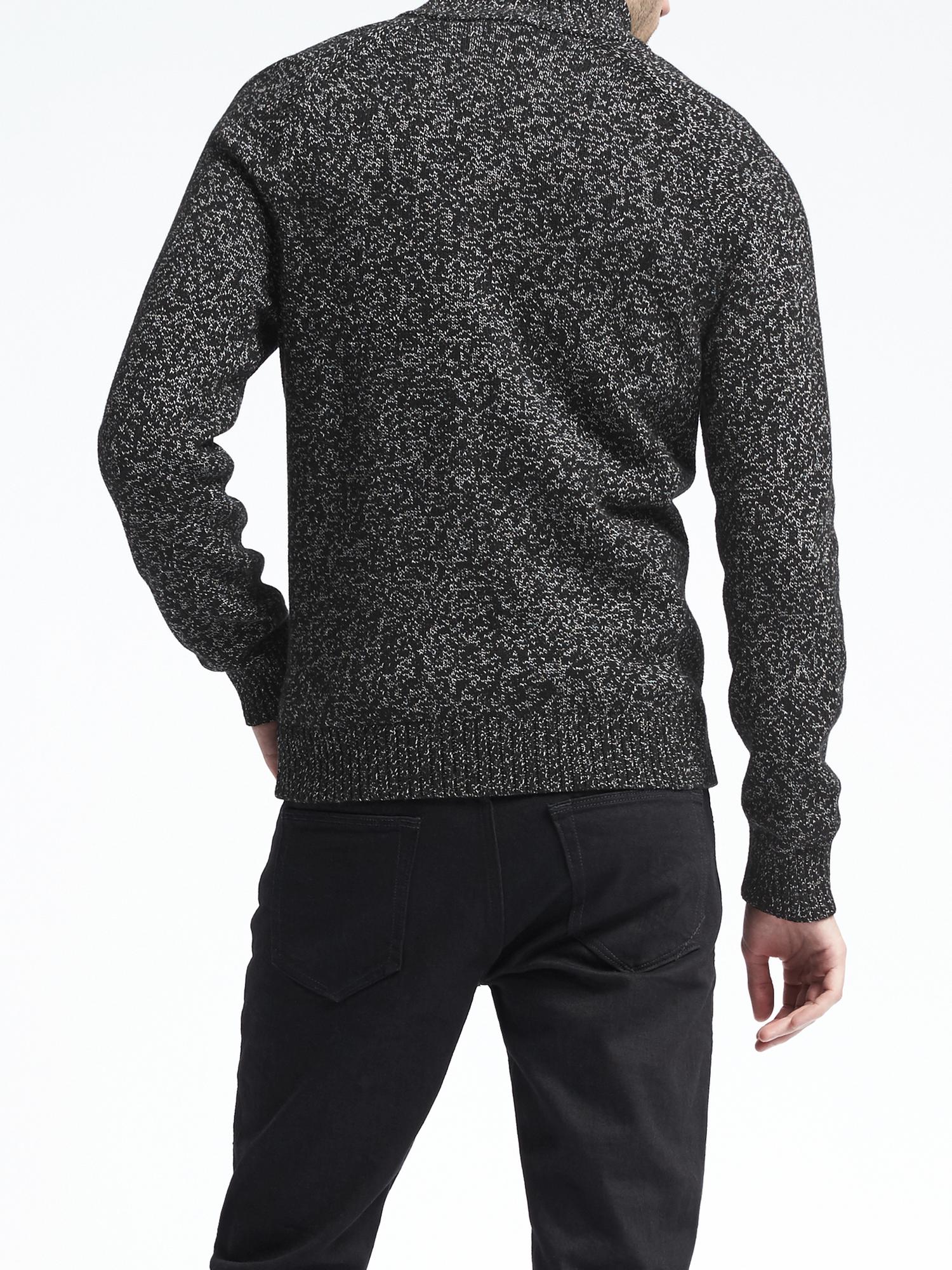 Marled Zip Sweater Jacket | Banana Republic