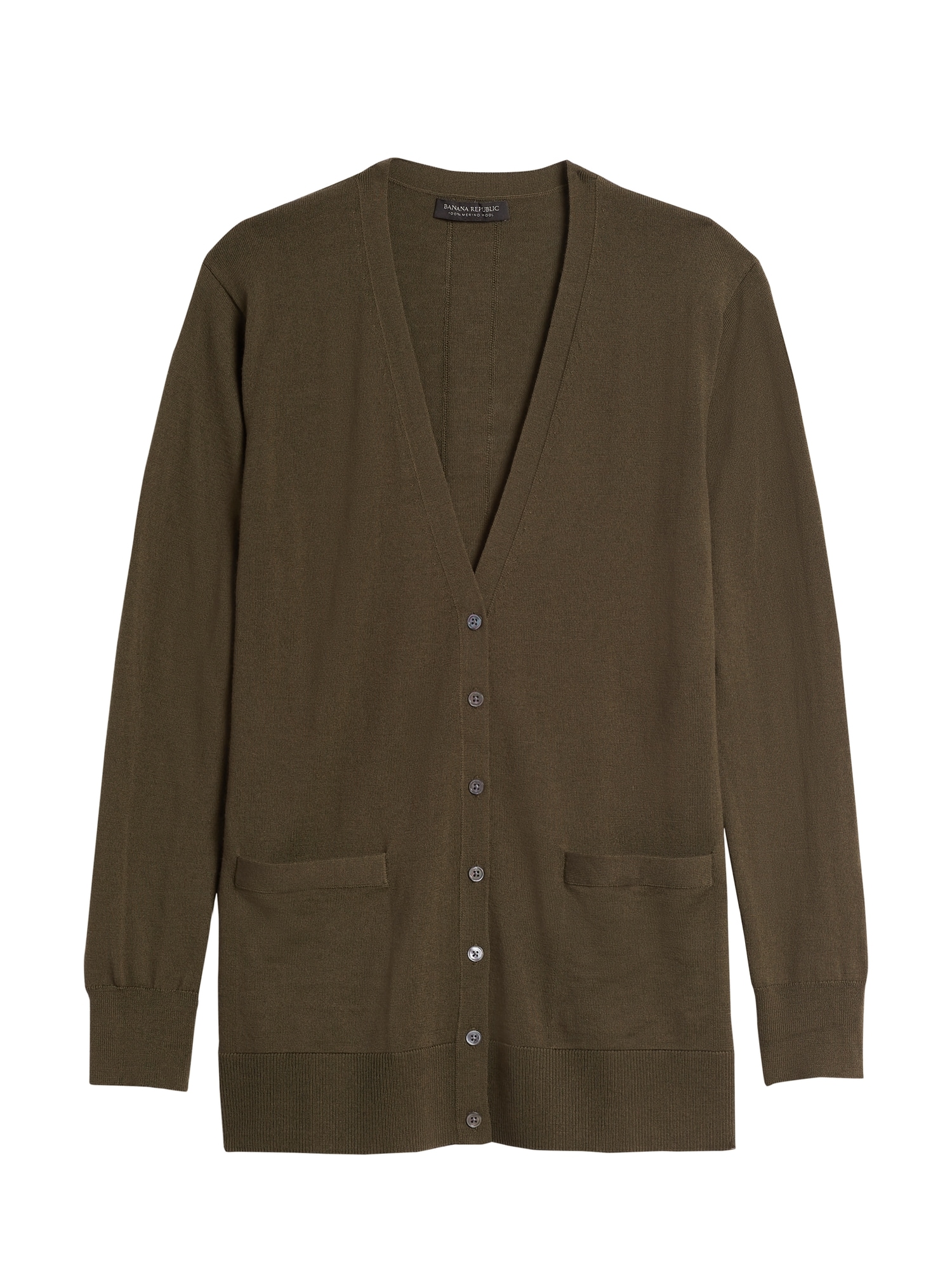 Petite Washable Merino Boyfriend Cardigan Sweater | Banana Republic