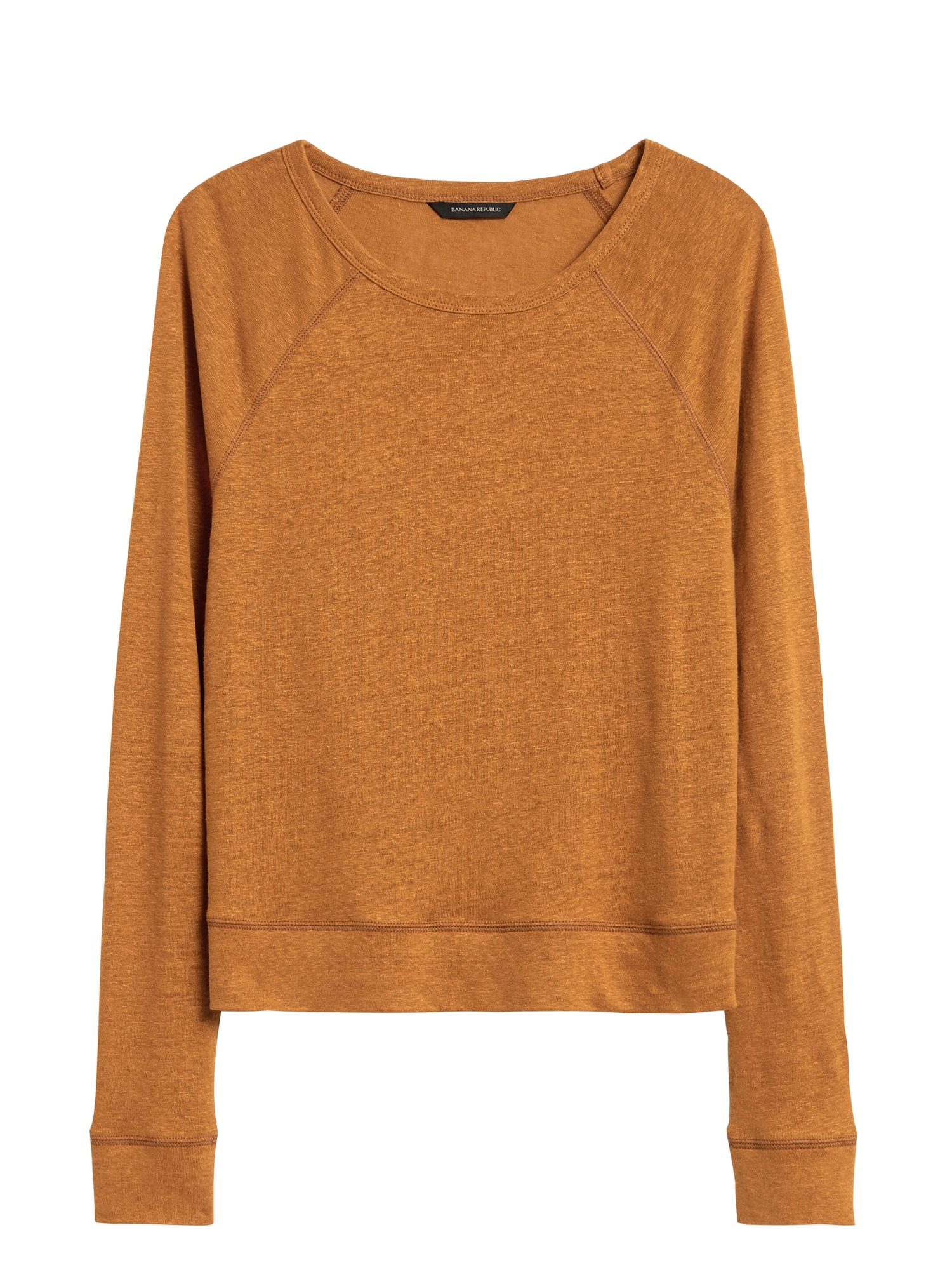 Linen Raglan Cropped T-Shirt | Banana Republic