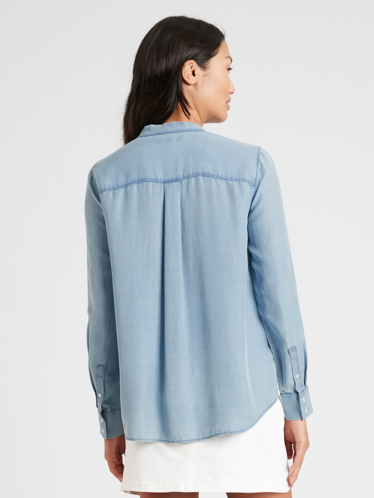 Relaxed Banded-Collar Shirt | Banana Republic