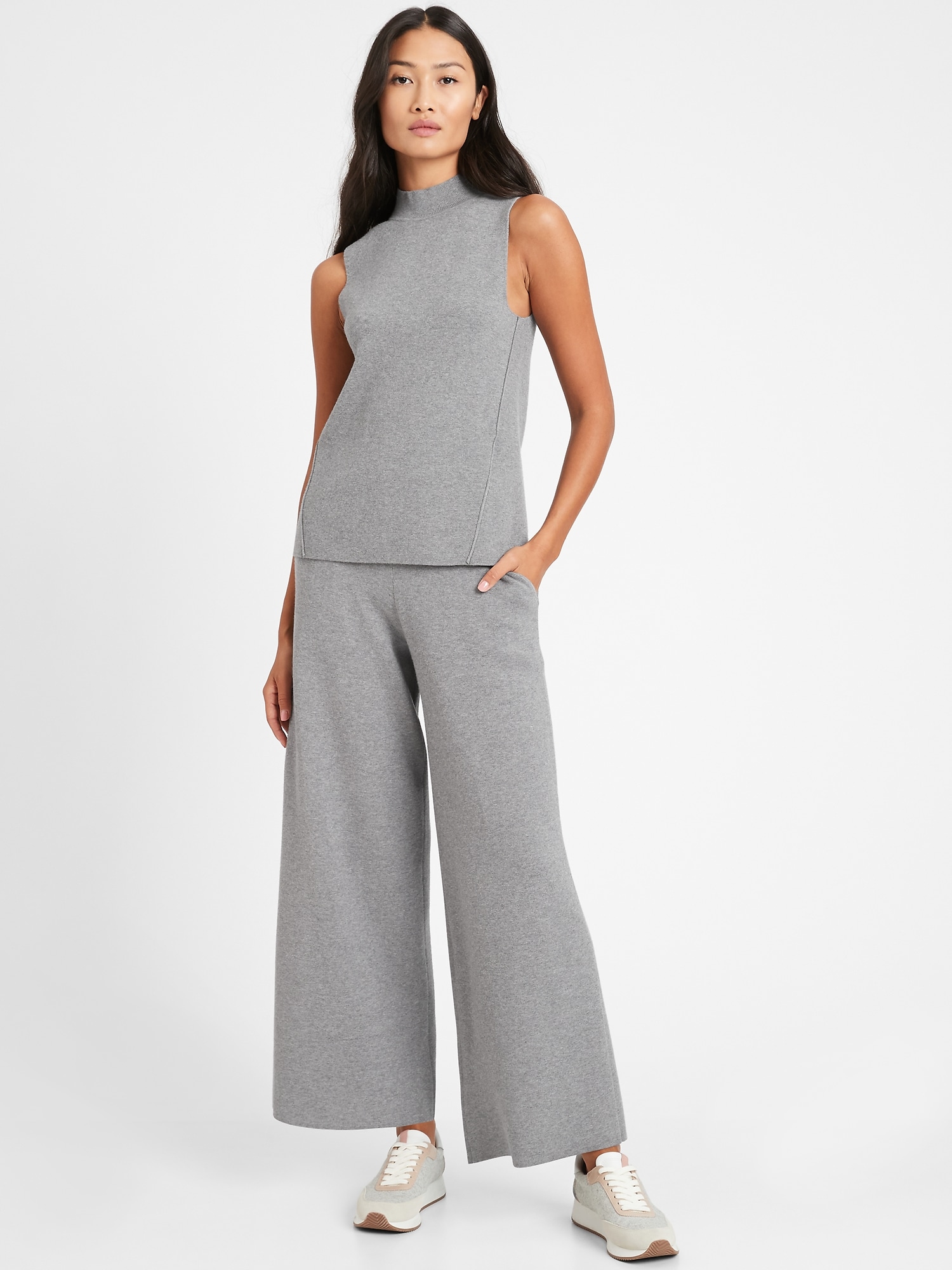 Petite Mock-Neck Sweater Shell | Banana Republic