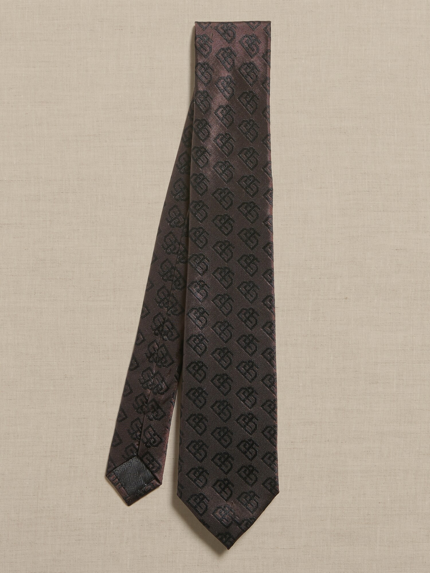 Silk Jacquard Monogram Tie | Banana Republic