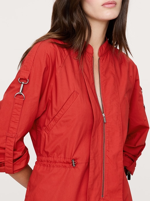 Cotton Poplin Zip Utility Cropped Jumpsuit | Banana Republic