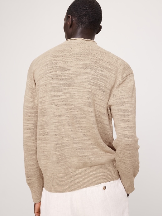 Linen-Cotton Slub Roll-Neck Sweater | Banana Republic