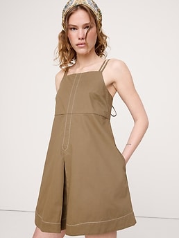 Cotton Twill Mini Dress | Banana Republic