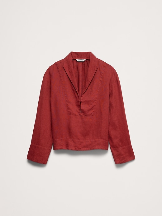 Linen Popover Top | Banana Republic